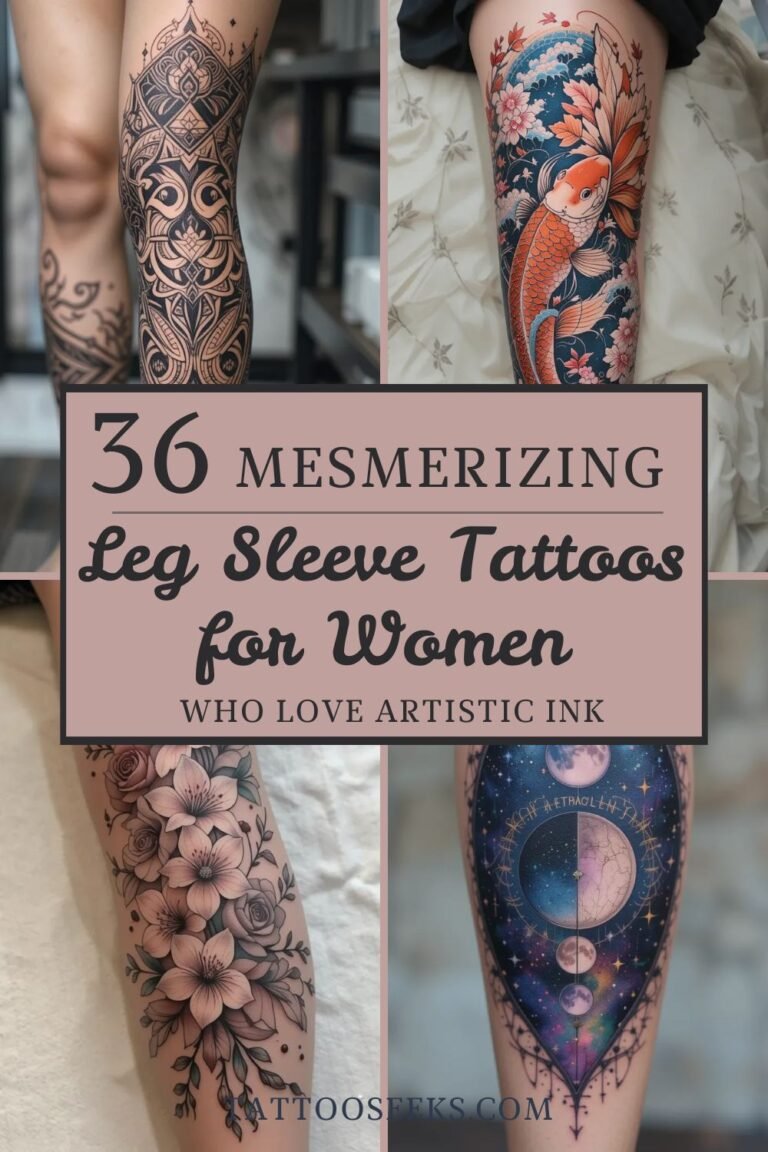 36 Stunning Leg Sleeve Tattoos for Females